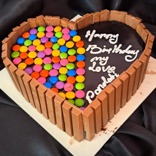Buy Heart KitKat Cake with Gems: A Sweet and Sparkling Declaration of ...