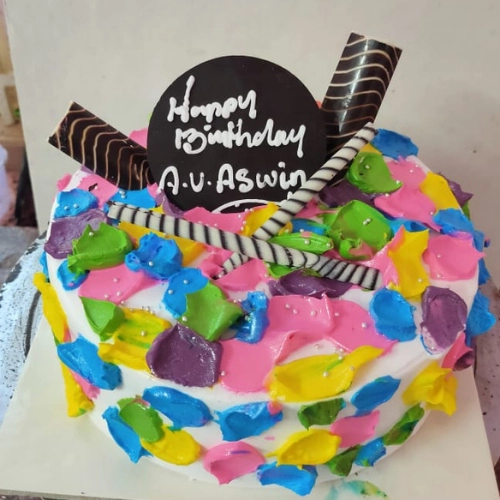 Buy Celebrate Life with Multicolor Birthday Cake at Grace Bakery, Nagercoil